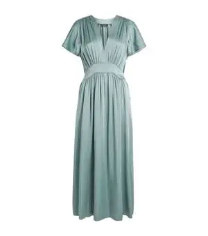 Fabiana Filippi Satin Cape Effect Midi Dress