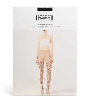 Wolford Blossom 20 Denier Floral Dot Tights - Black