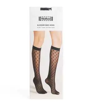 Wolford Blossom 20 Knee-high Stockings - Black