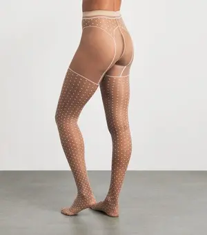 Wolford Dotted Garter Belt 20 Denier Tights