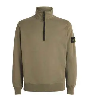 Stone Island Cotton Half-zip Compass Sweatshirt - Green