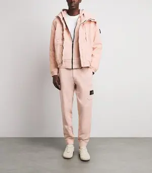 Stone Island Organic Cotton Zip-up Hoodie - Pink