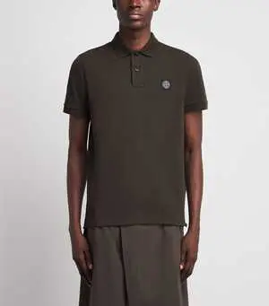 Stone Island Cotton Compass Polo Shirt - Black