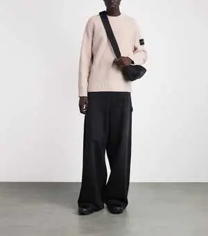 Stone Island Bouclé Compass Patch Sweater