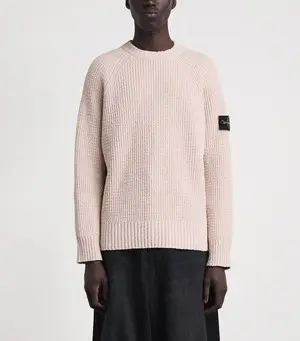 Stone Island Bouclé Compass Patch Sweater