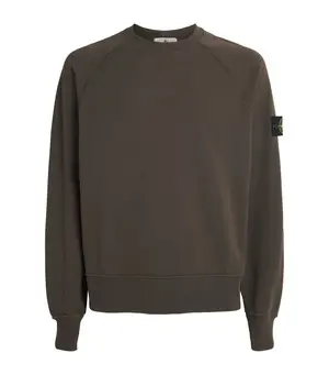 Stone Island Cotton Compass Logo Sweatshirt - Black