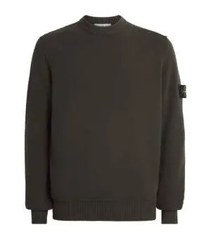 Stone Island Virgin Wool Compass Sweater - Black