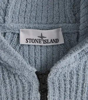 Stone Island Cotton Bouclé Zip-up Hoodie With Compass Logo