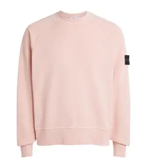 Stone Island Cotton Compass Logo Sweatshirt - Pink