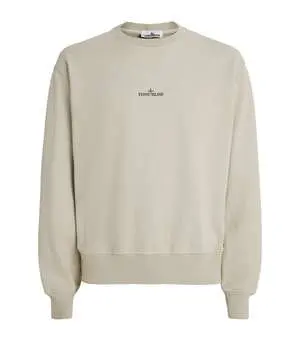 Stone Island Cotton Blurred-compass Sweatshirt - Beige