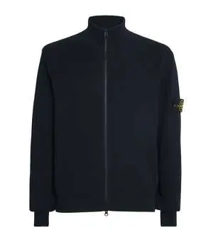 Stone Island Cotton Zip-up Cardigan - Navy