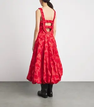 GANNI Floral Bubble-hem Midi Dress