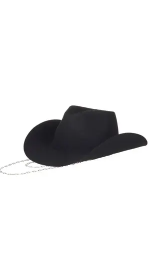 LE TRAP Toulouse Cowboy Hat With Removable São Paulo Necklace - Black