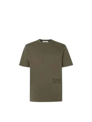 Fendi S 100% Cotton Short-sleeve T-shirt - Green