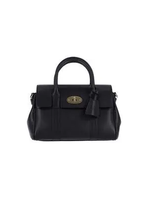 Mulberry Leather Top Handle Satchel Bag - Black