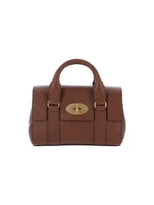 Mulberry Leather Top Handle Satchel Bag - Brown