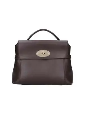 Mulberry Leather Top Handle Satchel Bag - Brown