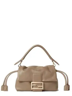 Fendi FENDI Mini Lamb Leather Baguette Bag Grigio
