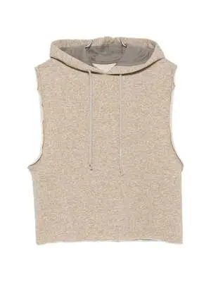 Rick Owens Wool-cotton Drawstring Hoodie Vest - Grigio