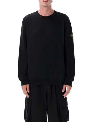 Stone Island Stone Island Organic Cotton Crewneck Sweatshirt With Sleeve Badge Nero