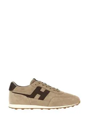 Hogan Calf Suede & Leather Sneakers - Beige