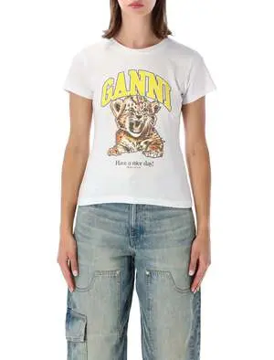 GANNI Organic Cotton T-shirt - Bianco