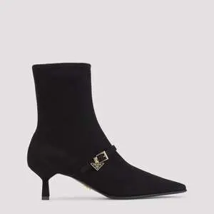 Prada Suede Lamb Leather Ankle Boots With 5cm Heel - Black
