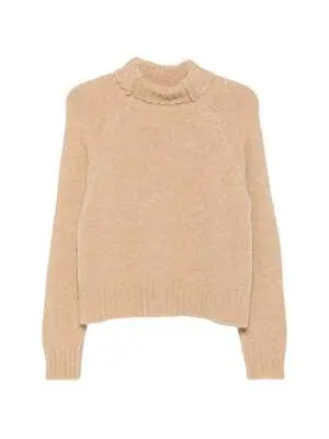 JUCCA Knit Turtleneck Sweater - Beige