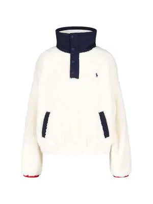 Polo Ralph Lauren Sherpa Fleece Button-up High Neck Pullover
