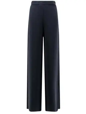 Max Mara Compact Cady Trousers With Invisible Left-side Zip - Blu