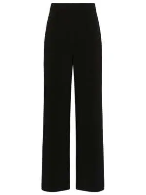 Max Mara Compact Cady Trousers With Invisible Side Zip - Nero