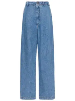 Sportmax Pure Tencel Denim Loose-fit Jeans With Contrasting Stitching - Blu