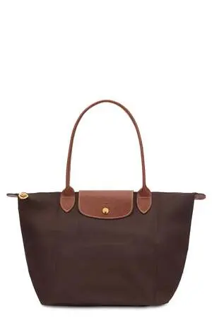 Longchamp Style Foldable Original Shoulder Handbag - Mocha