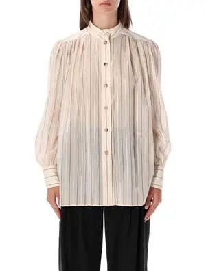 Chloé Silk-cotton Striped Button-up Shirt - Nero