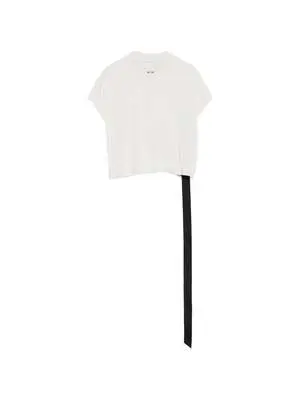 Rick Owens Cropped Crewneck Cotton T-shirt - Bianco