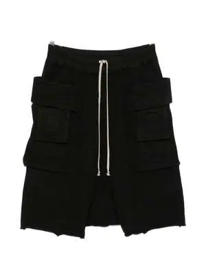 Rick Owens Cargo Bermuda Shorts With Drop Crotch And Drawstring Waist - Nero
