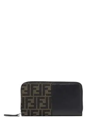 Fendi Mini Three-compartment Zipped Wallet, 10 X 19 X 2 Cm - Nero