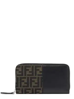 Fendi Mini Three-compartment Zipped Wallet, 10 X 19 X 2 Cm - Nero