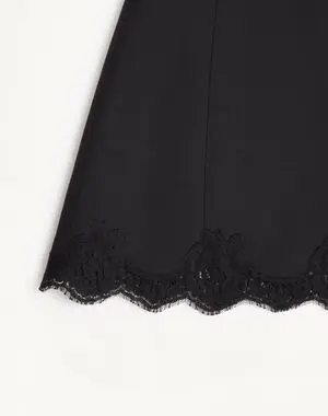 Valentino Garavani Crepe Couture Short Dress With Lace Trim