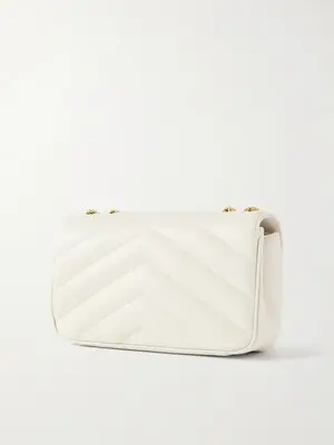 Saint Laurent Loulou Small Matelassé Leather Shoulder Bag - White