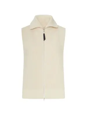 MAISON MARGIELA Wool Zipped Vest - Beige