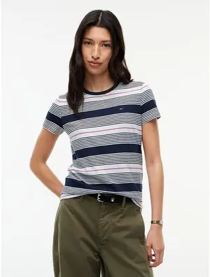 Tommy Hilfiger Striped Crewneck T-shirt - Blue Multi Stripe