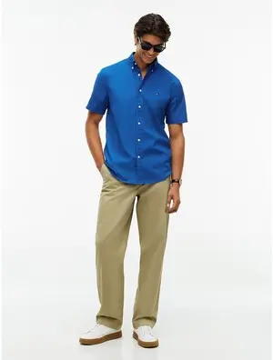 Tommy Hilfiger Regular Fit Short-sleeve Shirt - Ancient Blue