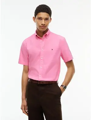 Tommy Hilfiger Men's Regular Fit Short-sleeve Shirt - Blush