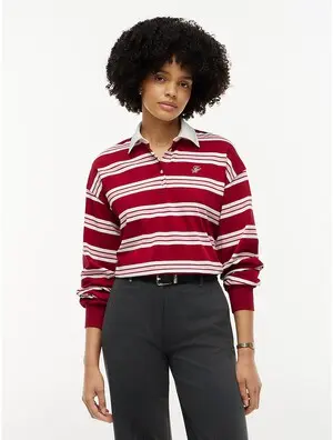 Tommy Hilfiger Script Monogram Striped Rugby Sweatshirt