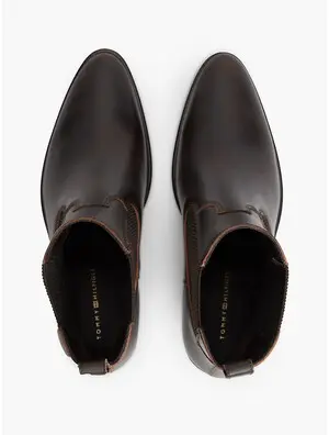 Tommy Hilfiger Leather Western Chelsea Ankle Boot