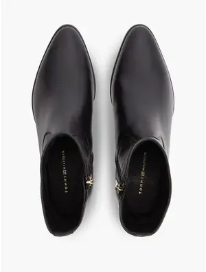 Tommy Hilfiger Leather Ankle Boots With Block Heel