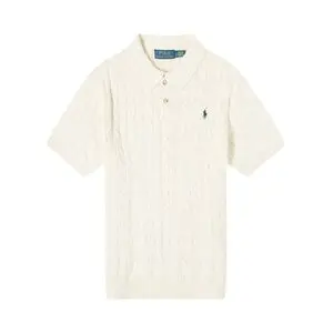 Polo Ralph Lauren Short Sleeve Cable Knit Polo - Cream