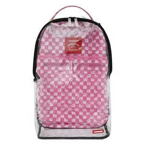 SPRAYGROUND Clear Checked Out Dlx Backpack Drip - Pink