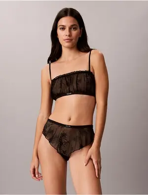 Calvin Klein Icon Stretch Lace Tanga - Black